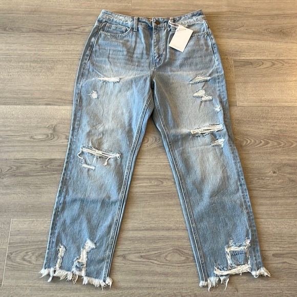 Flying Monkey | Jeans | Flying Monkey Icy Blue High Rise Mom Ripped ...
